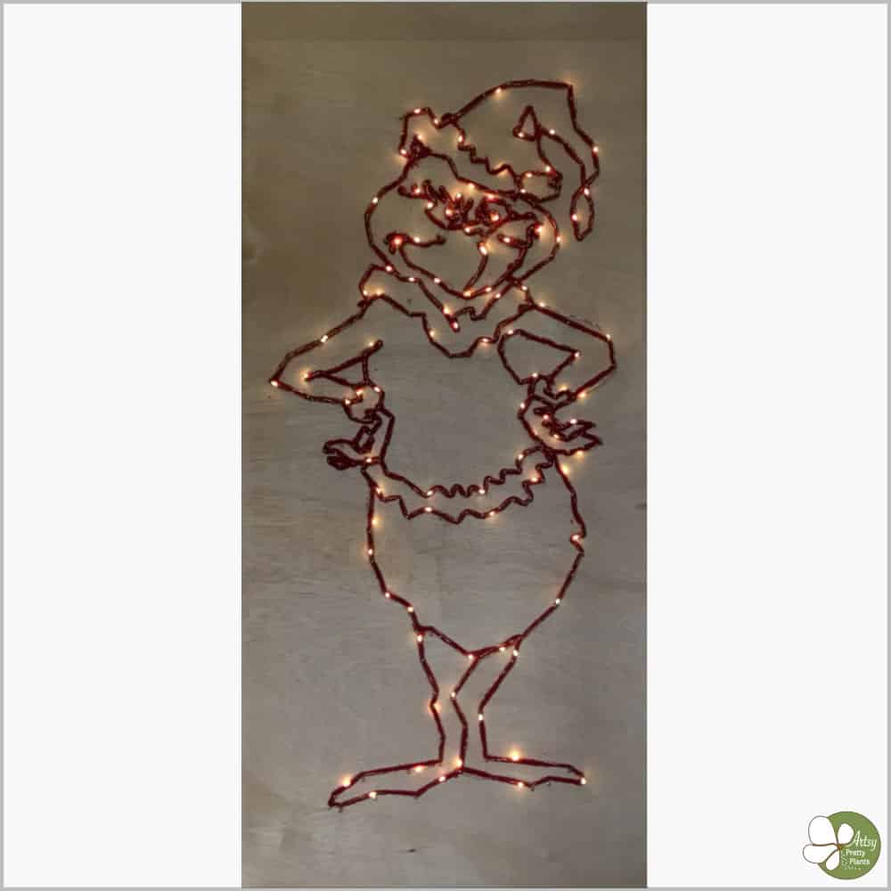 The Grinch String Art With Lights | Christmas Decor Tutorial