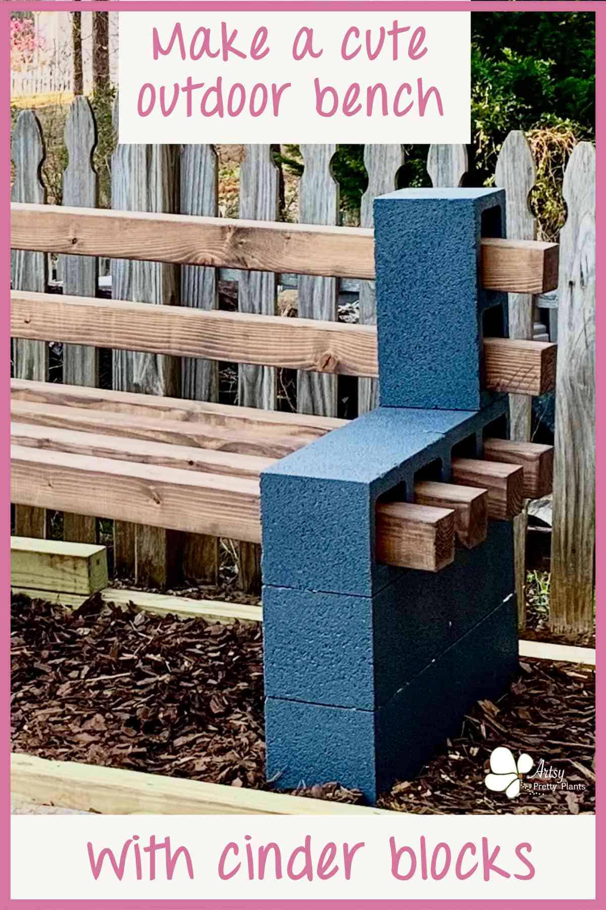 DIY Cinder Block Bench: Cute Outdoor Seating - Artsy Pretty Plants