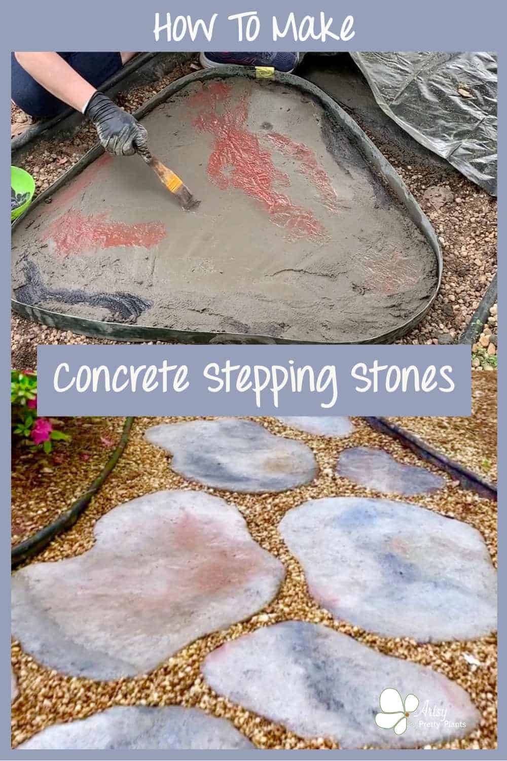 DIY Concrete Stepping Stones (Natural Looking) - Artsy Pretty Plants