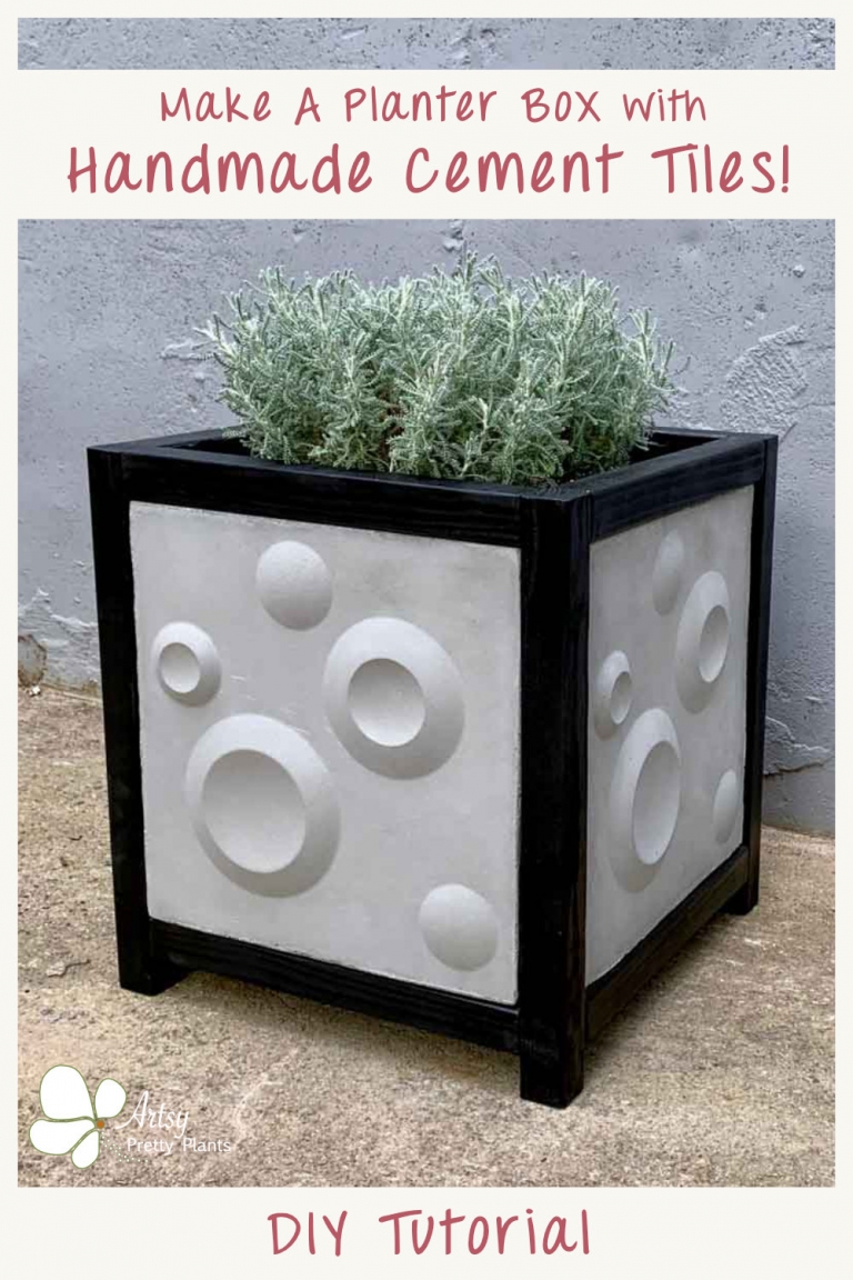 DIY DIY Planter Box with Handmade Cement Tiles - Artsy Pretty Plants