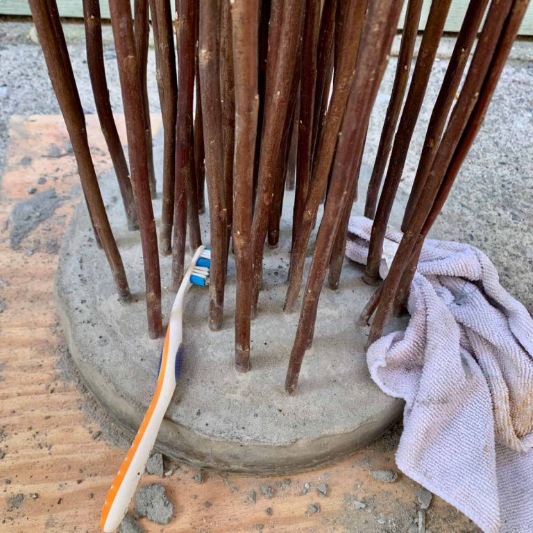 DIY Twig Lights Stand (in a Floating Concrete Base!) - Artsy Pretty Plants