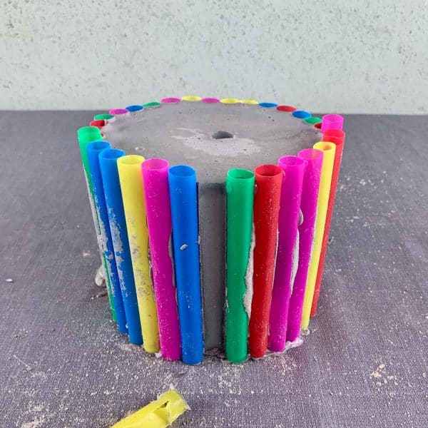 Make a Fluted Concrete Planter (Using Straws) - Artsy Pretty Plants