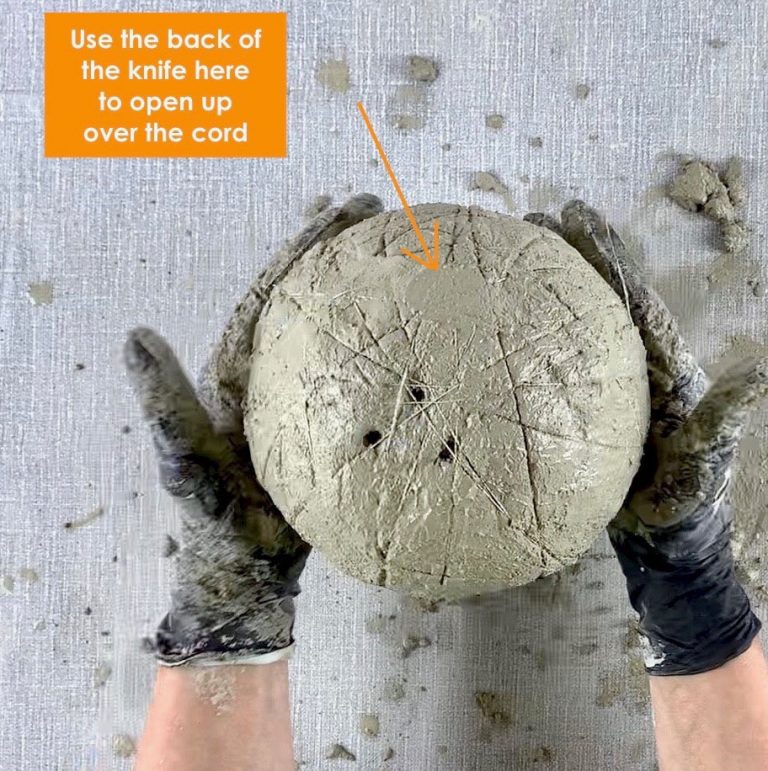 Textured Cement Balloon Bowl Planter - Artsy Pretty Plants