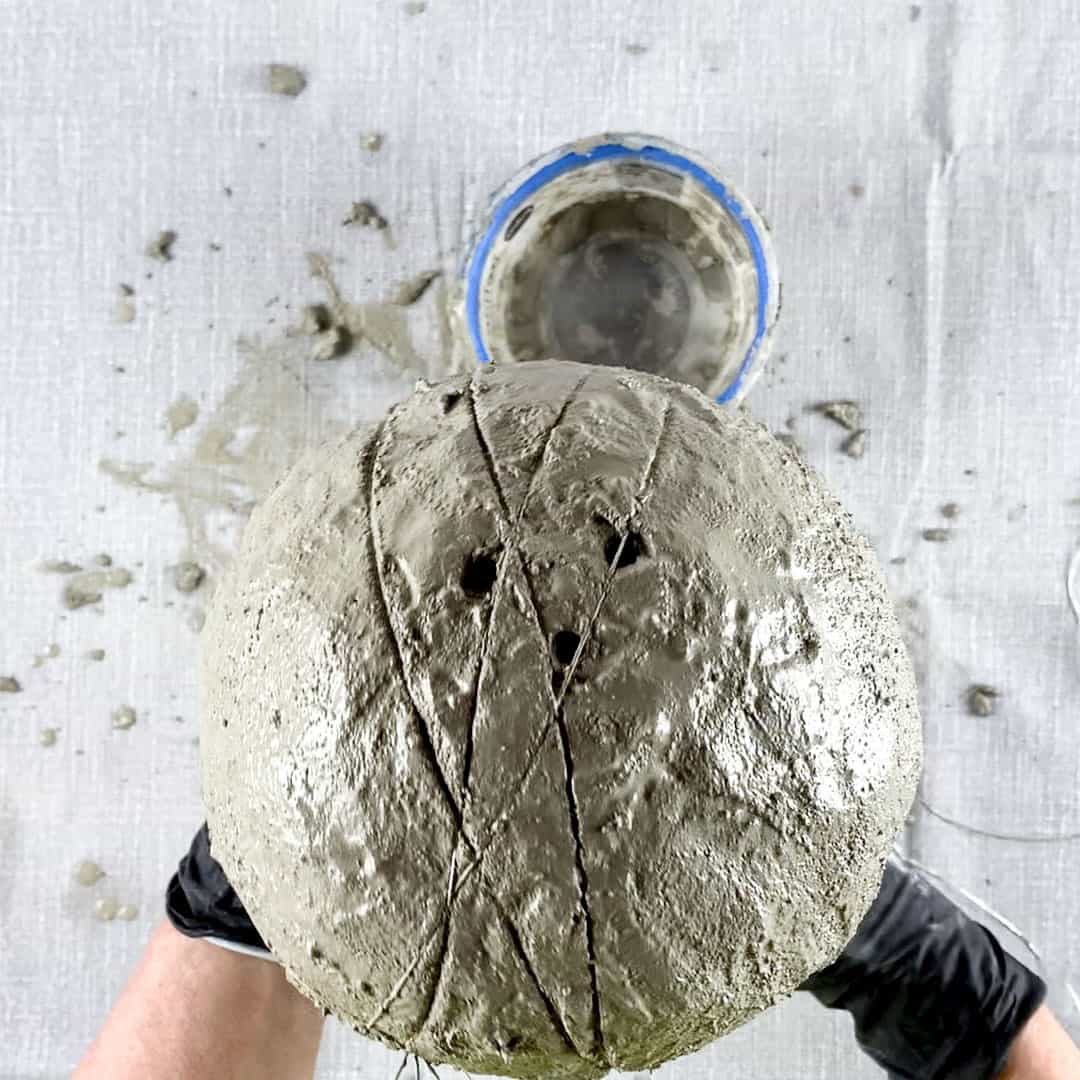 Textured Cement Balloon Bowl Planter - Artsy Pretty Plants