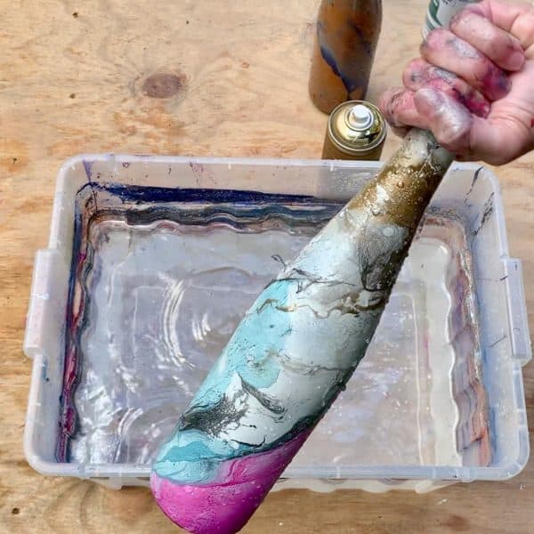 DIY Hydro Dip Bottles With Spray Paint (Cheap & Easy) - Artsy Pretty Plants