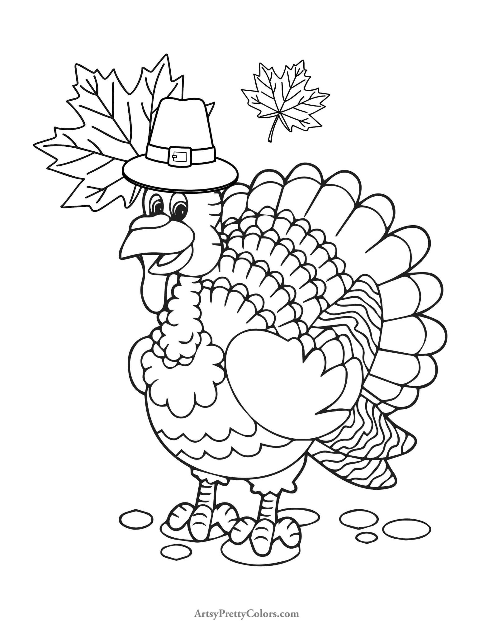47 Cute Thanksgiving Turkey Coloring Pages –Free! | Artsy Pretty Plants