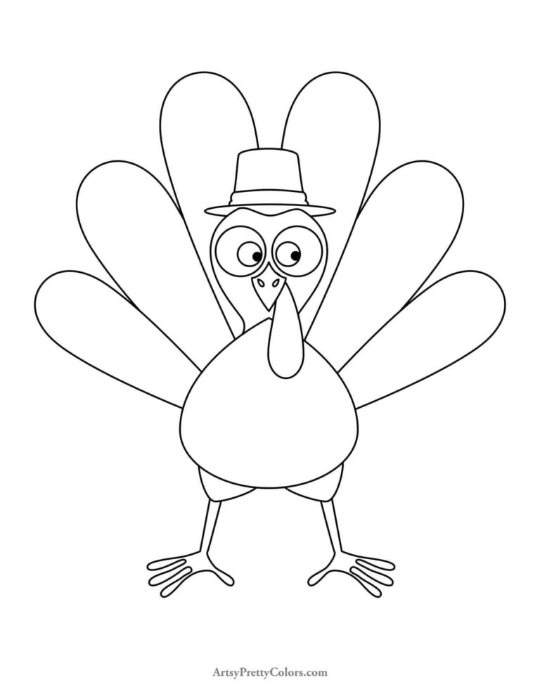 47 Cute Thanksgiving Turkey Coloring Pages –Free! | Artsy Pretty Plants