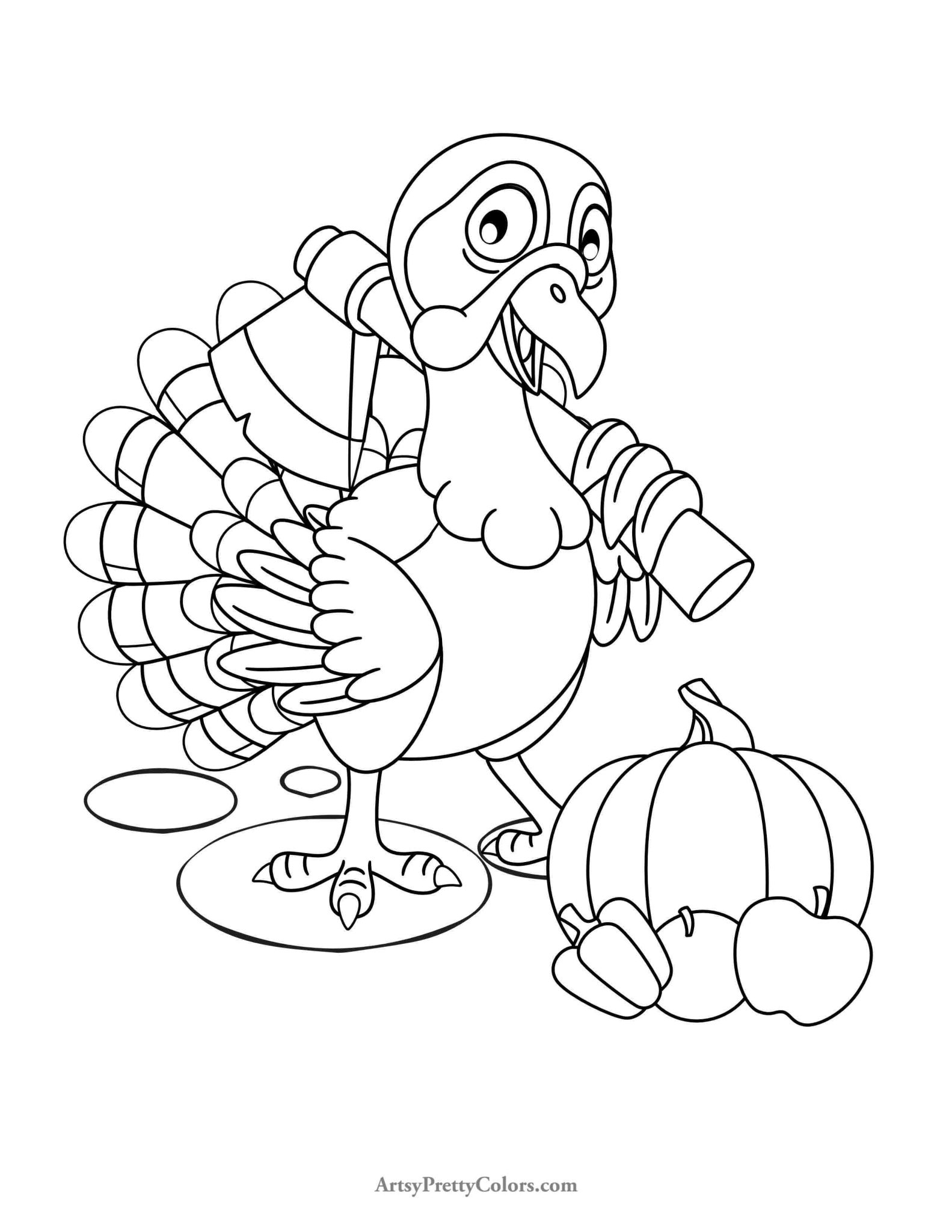 47 Cute Thanksgiving Turkey Coloring Pages –Free! | Artsy Pretty Plants
