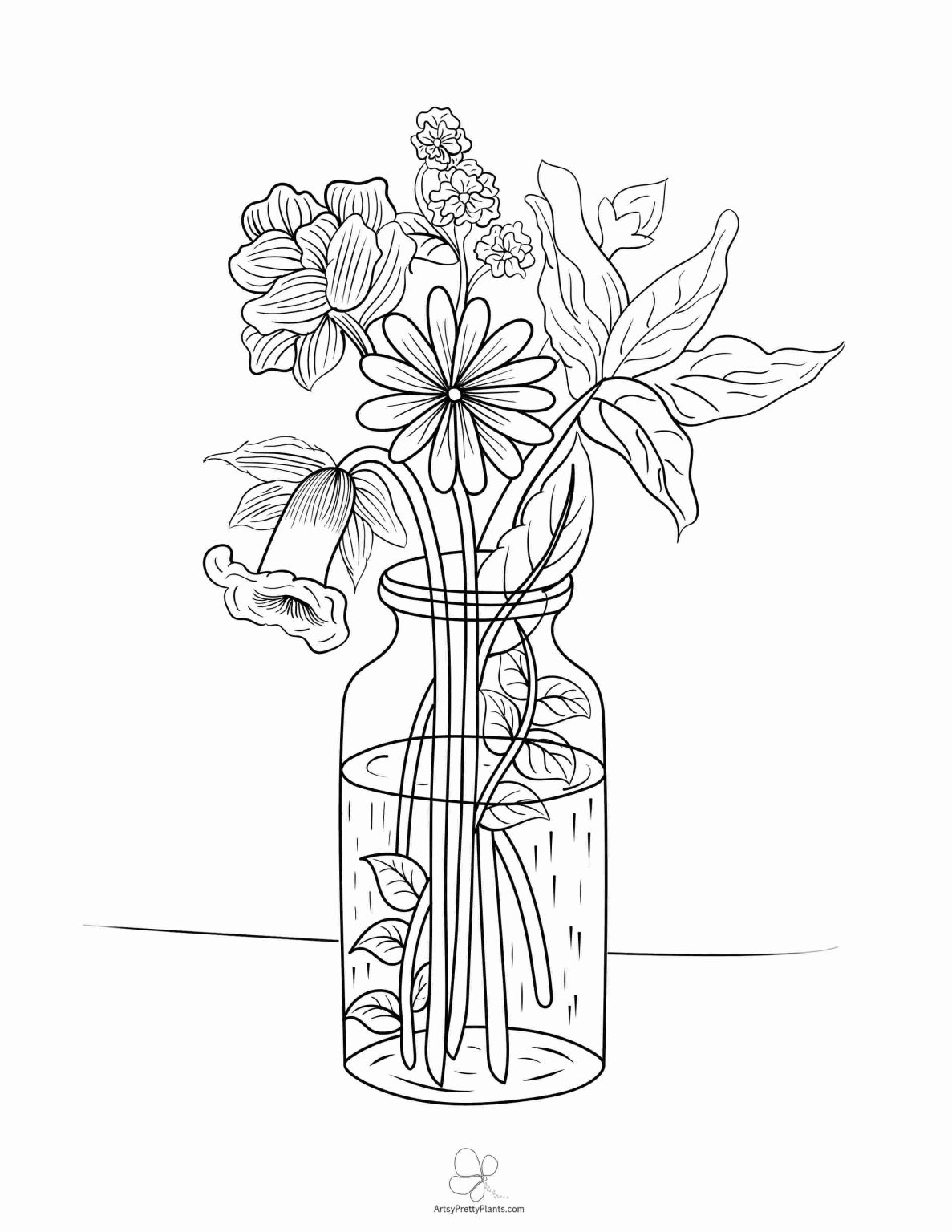 47 Best Flower Coloring Sheets For Free - Artsy Pretty Plants
