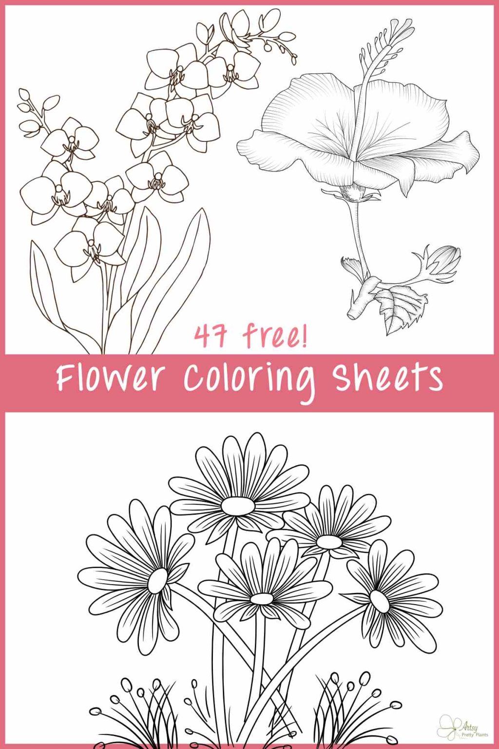 47 Best Flower Coloring Sheets For Free - Artsy Pretty Plants