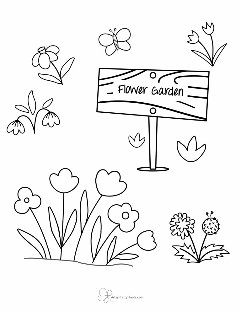 Free Garden Coloring Pages - Artsy Pretty Plants