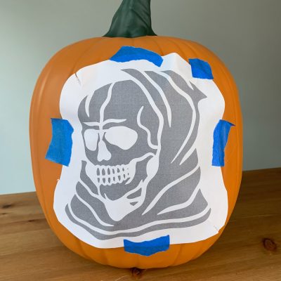 Carve a Foam Pumpkin Using a Carving Pattern - Artsy Pretty Plants