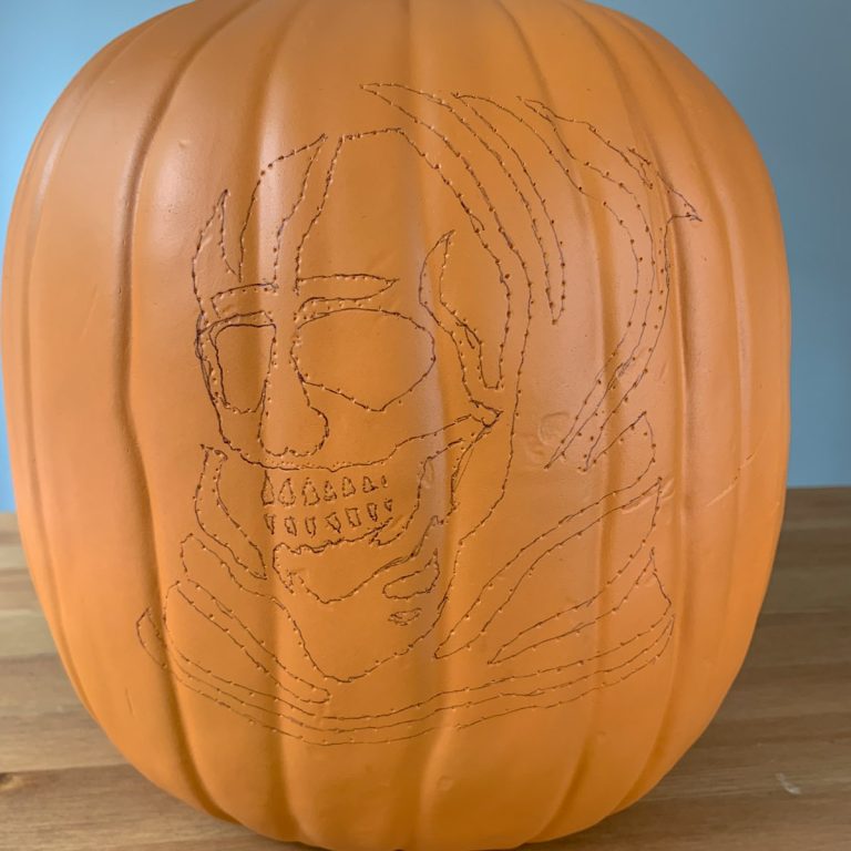 Carve a Foam Pumpkin Using a Carving Pattern - Artsy Pretty Plants