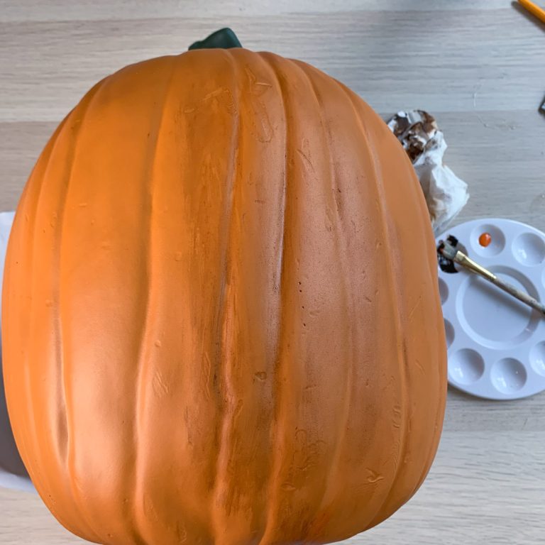 Carve a Foam Pumpkin Using a Carving Pattern - Artsy Pretty Plants