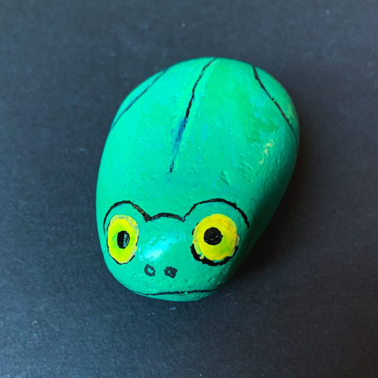DIY Cute Painted Frog Rock - Artsy Pretty Plants