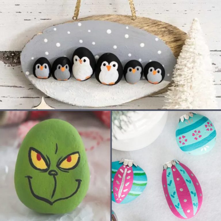 17 Best Christmas Rock Painting Ideas - Artsy Pretty Plants