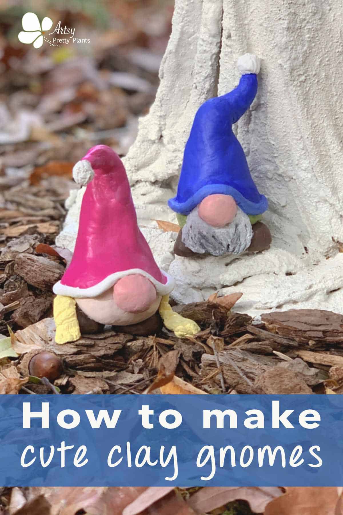 Make A Cute Clay Gnome (With Air Dry Clay) - Artsy Pretty Plants
