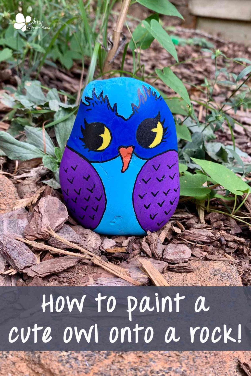 How to Make A Cute Owl Rock Painting - Artsy Pretty Plants