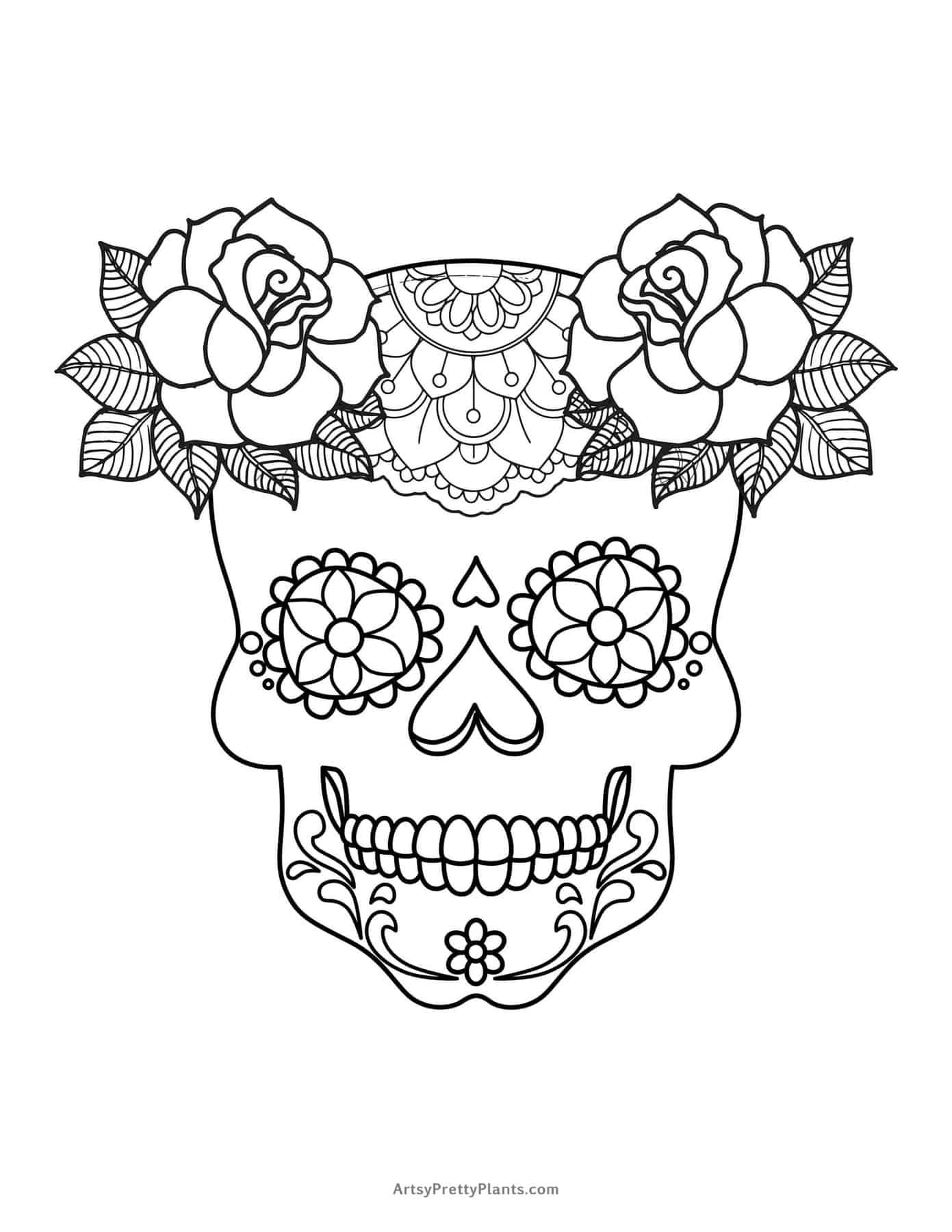 29 Free Sugar Skull Coloring Pages - Artsy Pretty Plants