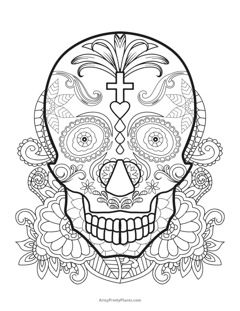 29 Free Sugar Skull Coloring Pages - Artsy Pretty Plants
