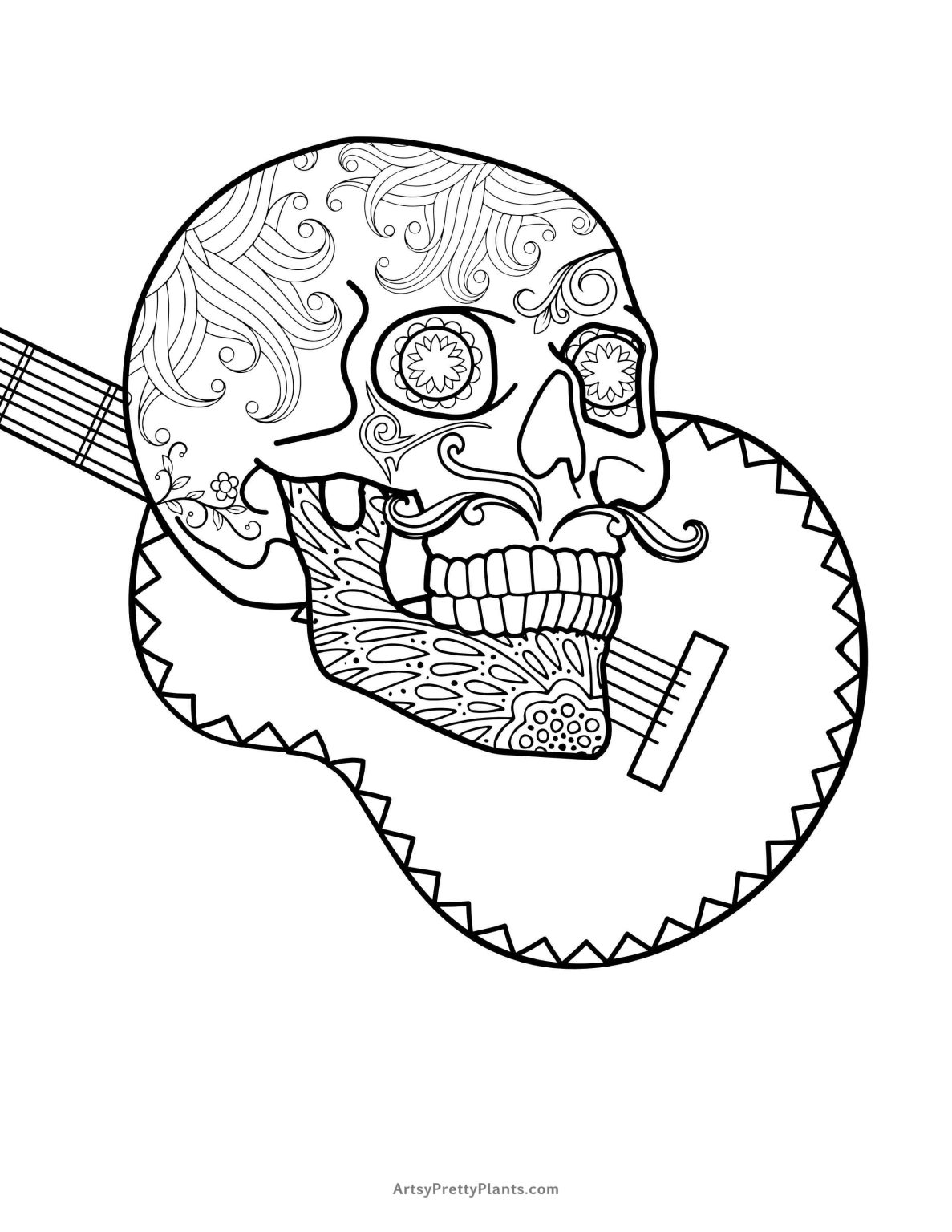 29 Free Sugar Skull Coloring Pages - Artsy Pretty Plants