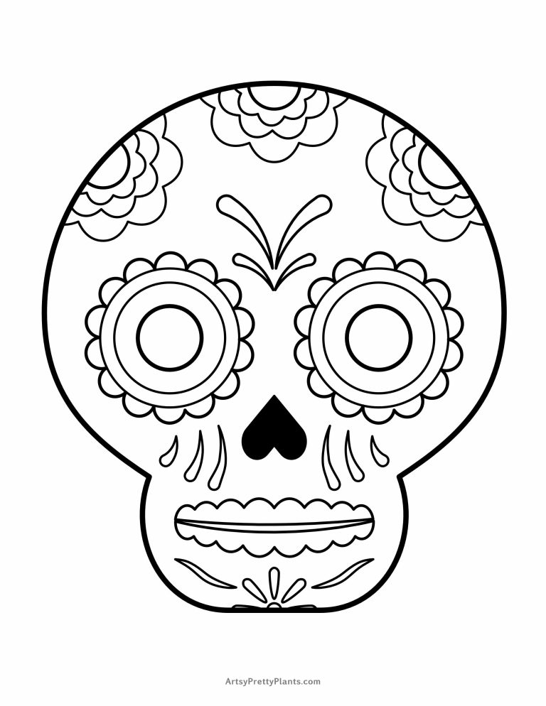 29 Free Sugar Skull Coloring Pages - Artsy Pretty Plants