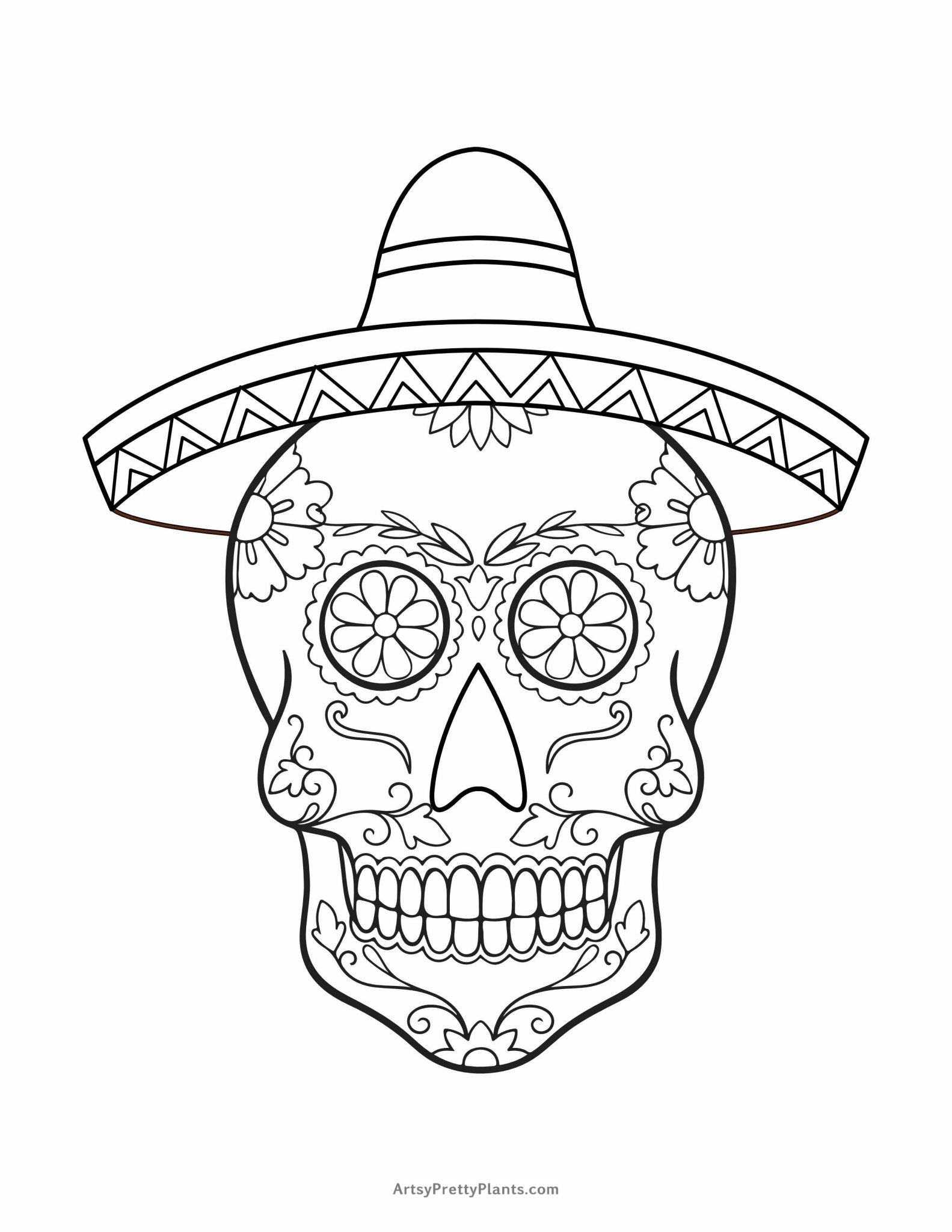 29 Free Sugar Skull Coloring Pages - Artsy Pretty Plants