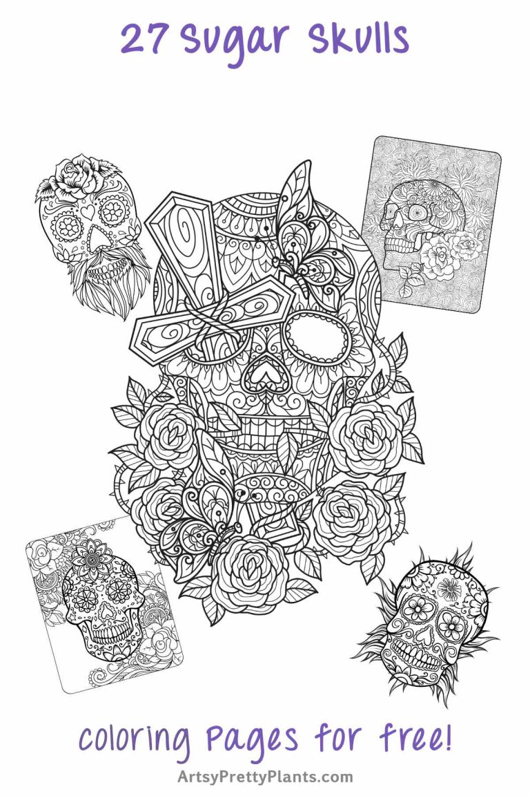 29 Free Sugar Skull Coloring Pages - Artsy Pretty Plants