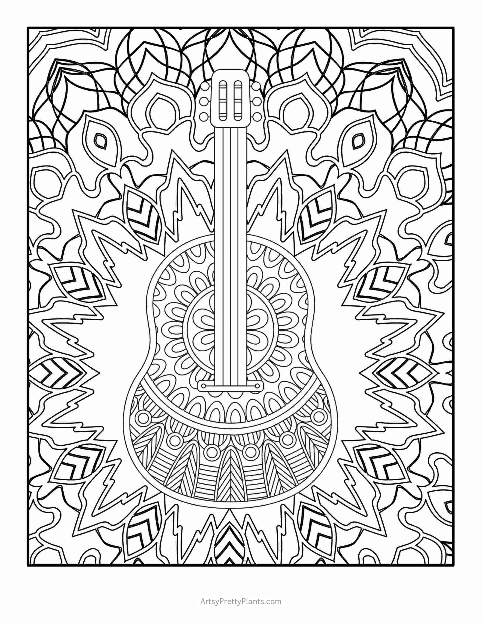 Free Trippy Coloring Pages For Adults - Artsy Pretty Plants
