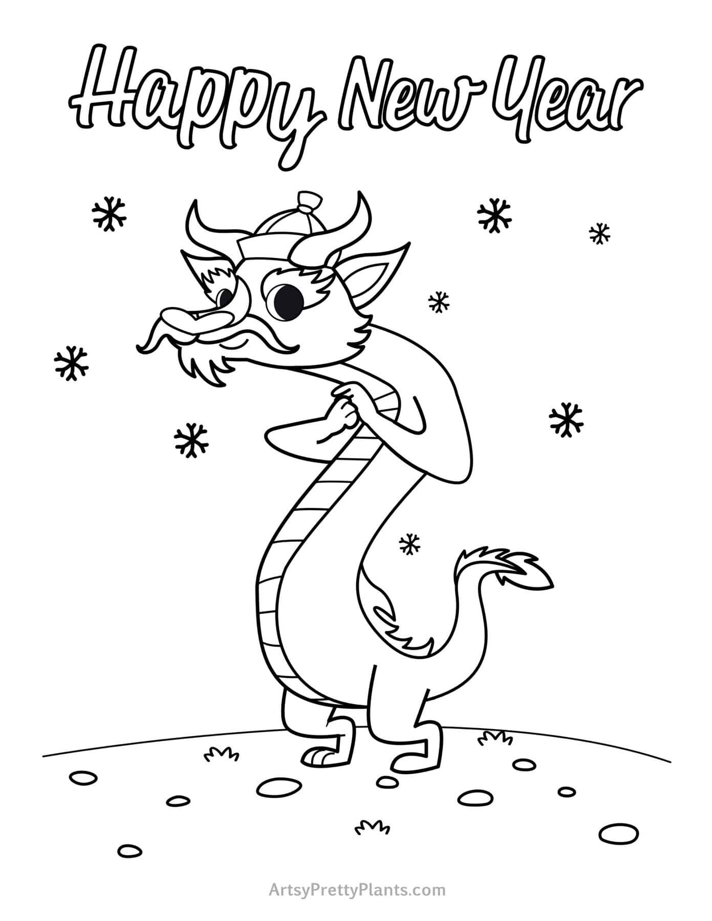 30 New Year Coloring Pages –Free Printables - Artsy Pretty Plants