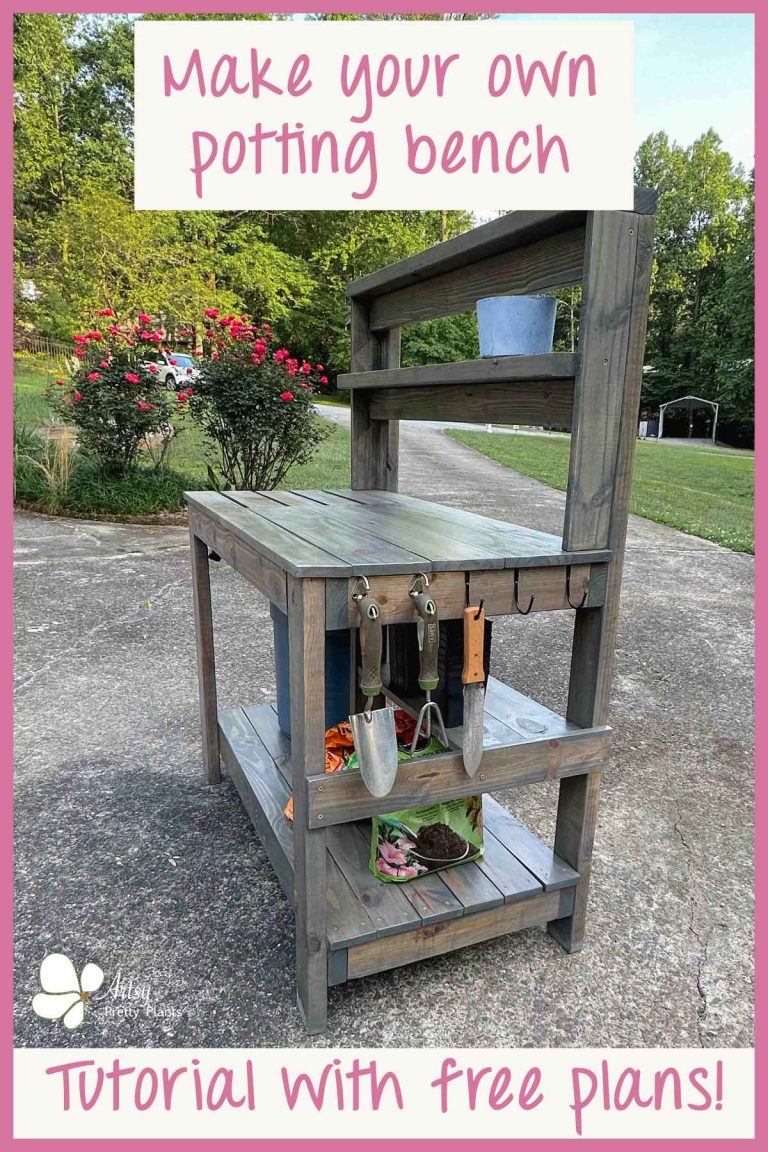 Make A DIY Potting Bench With Amazing Features (Free Plans) - Artsy ...