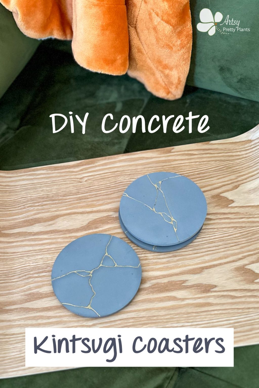 Easy DIY Concrete Kintsugi Coasters –Stylish Decor - Artsy Pretty Plants