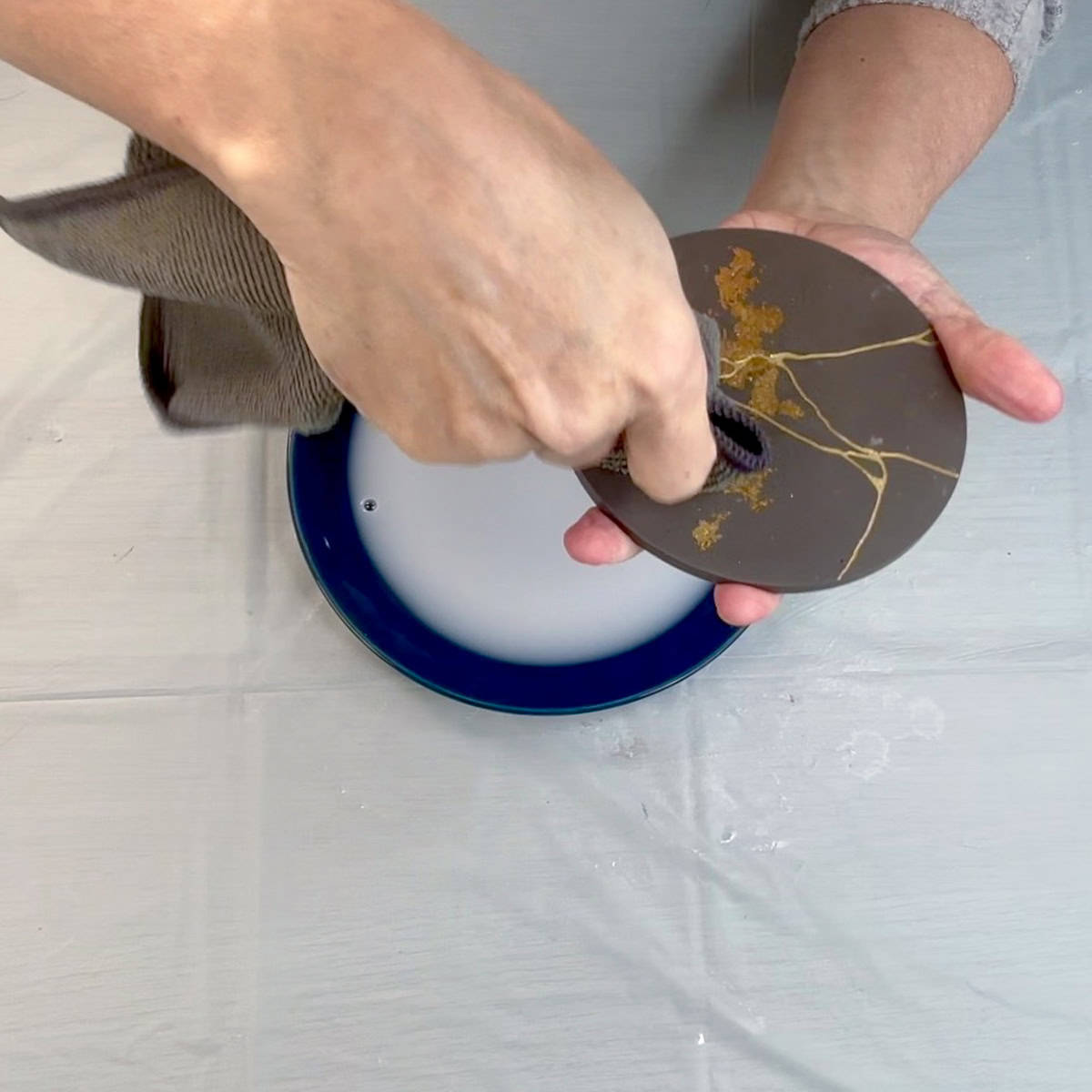 How To Make Kintsugi Coasters With Jesin (Acrylic Polymer) - Artsy ...